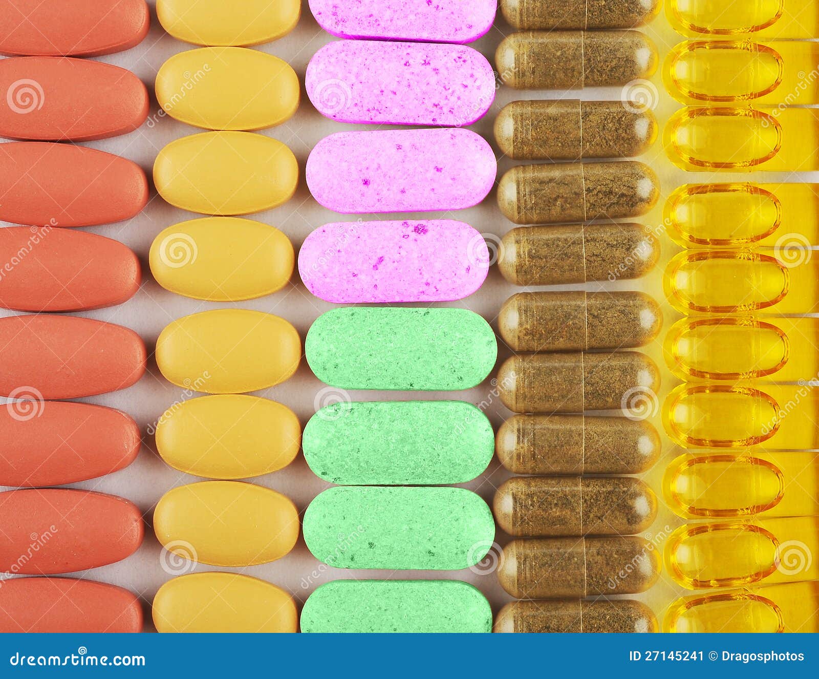 Colorful Tablets and Vitamins Stock Image - Image of tablets, lines ...