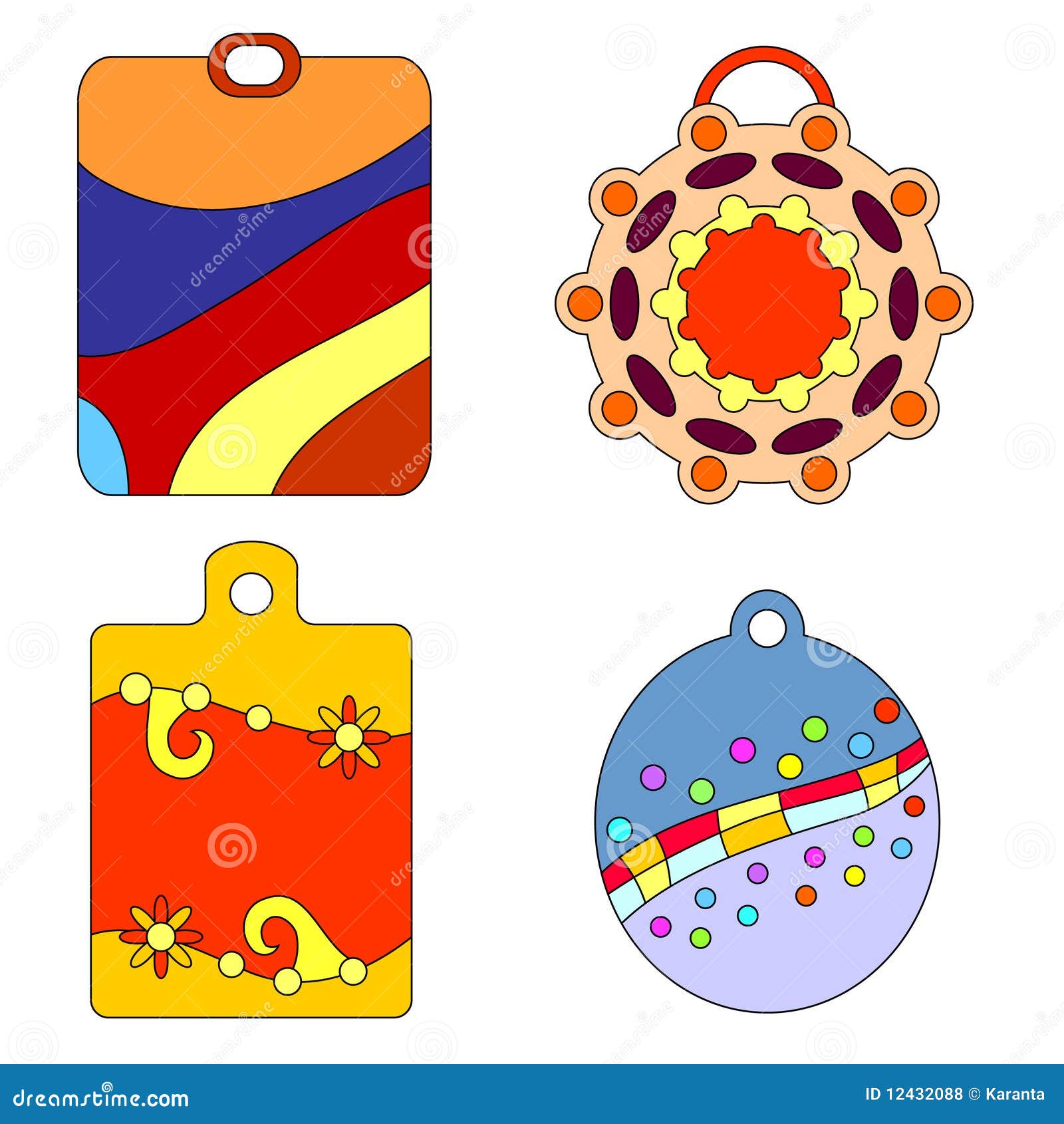 Colorful tag collection stock illustration. Illustration of label ...