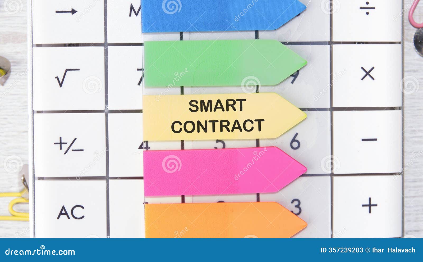 Colorful Tags Display the Term Smart Contract Alongside Mathematical ...