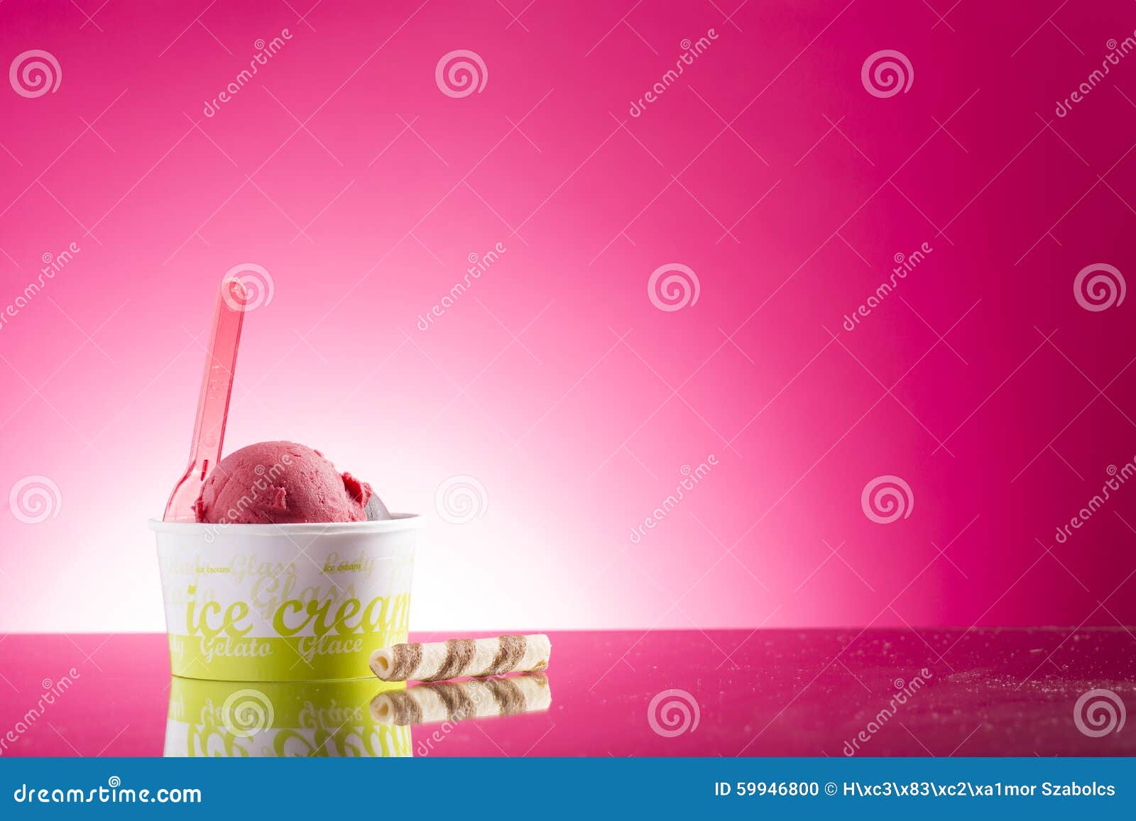 Colorful Take-away Ice Cream in Plastic Cup Stock Photo - Image of ...