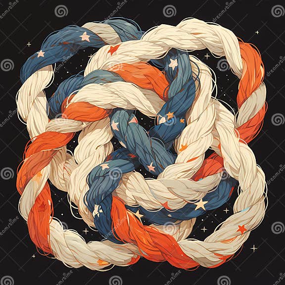 Colorful Tangled Ropes Illustrate Unity Stock Illustration ...