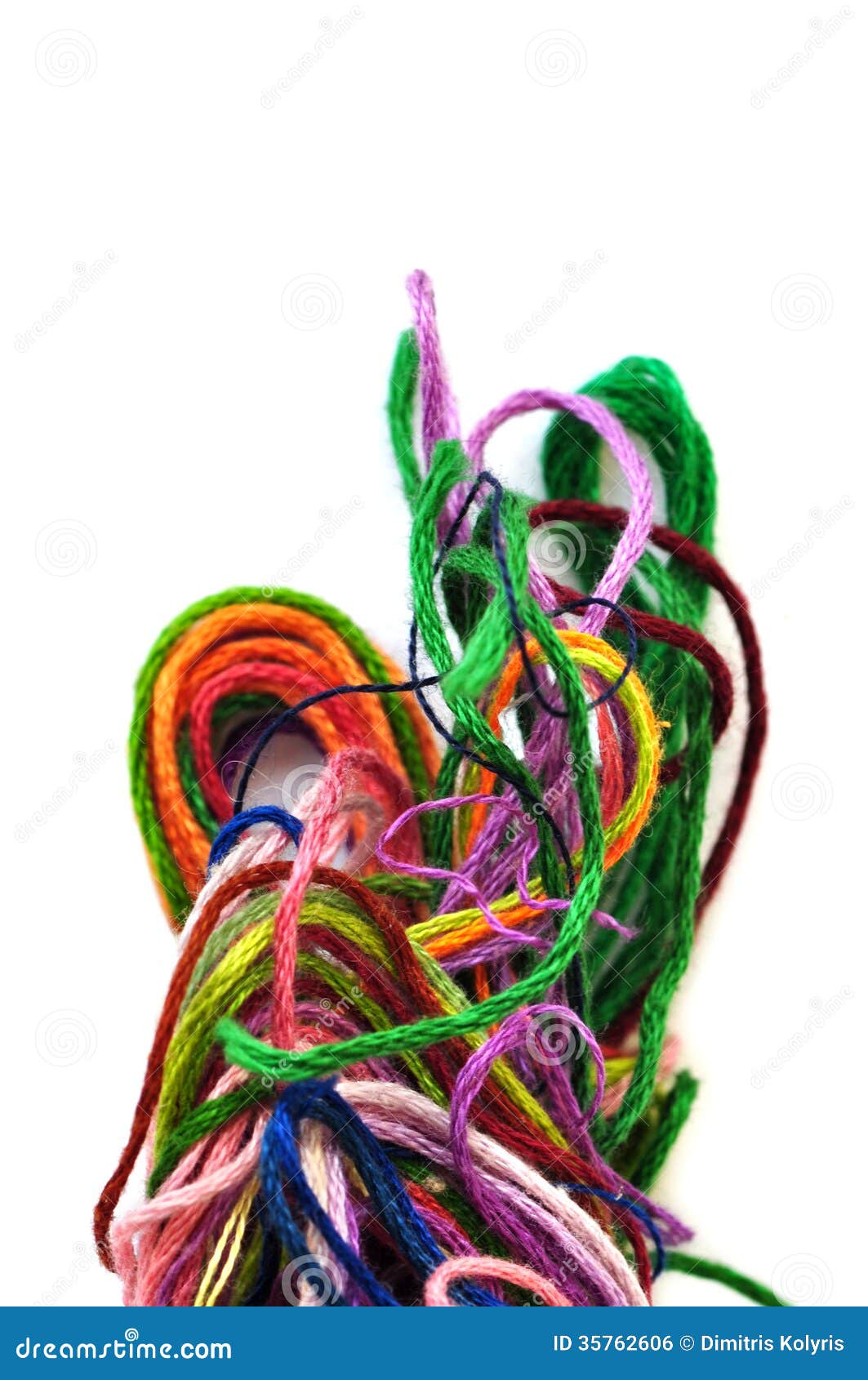 Colorful tangled threads stock photo. Image of handicraft - 35762606