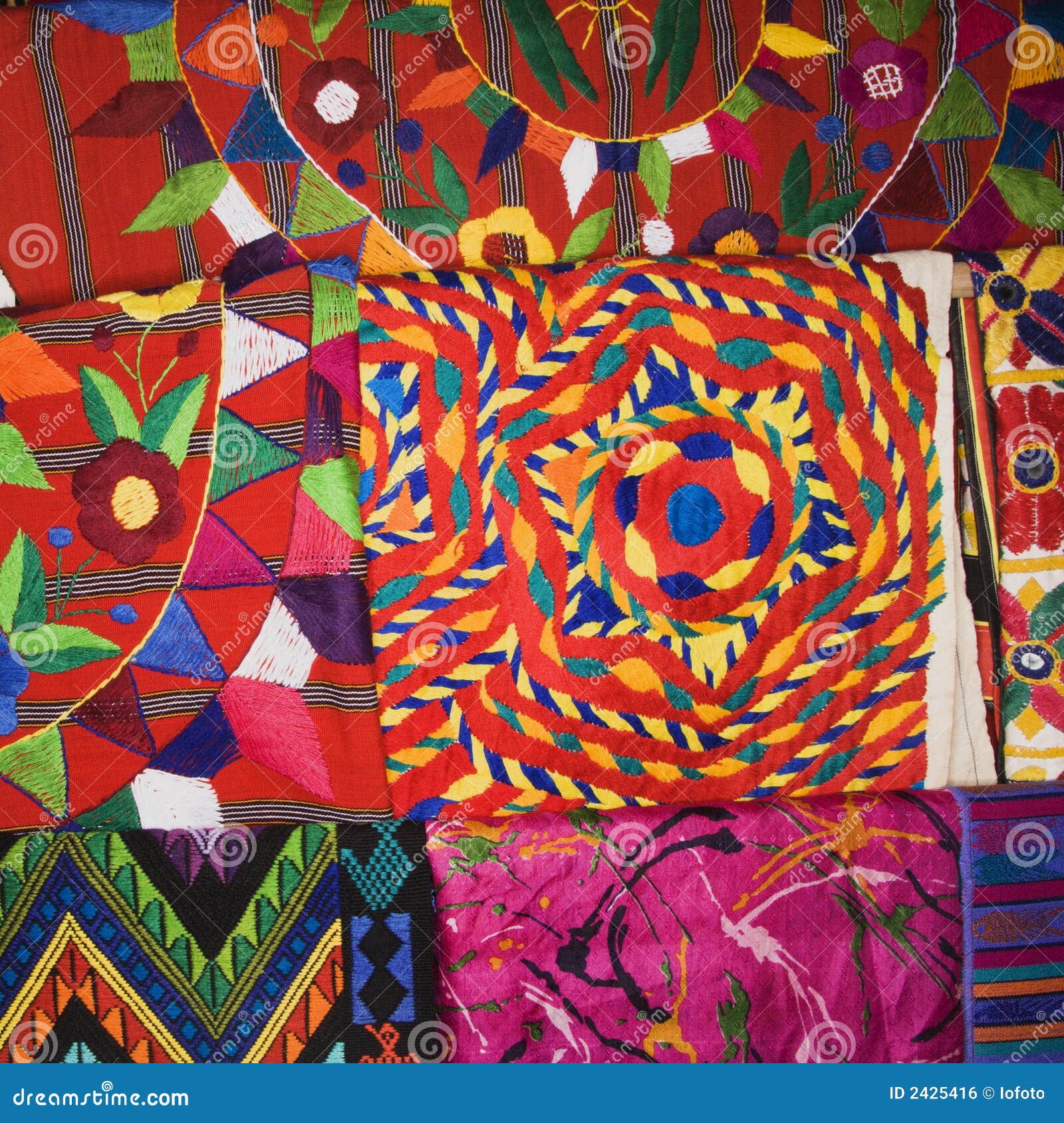 Colorful tapestries. stock photo. Image of vibrant, abstract - 2425416