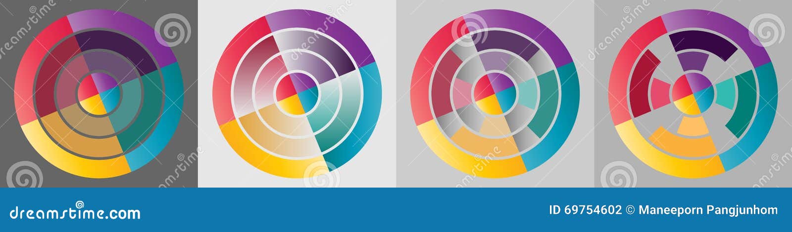 Colorful Target Circle Info Graphic Stock Vector - Illustration of ...