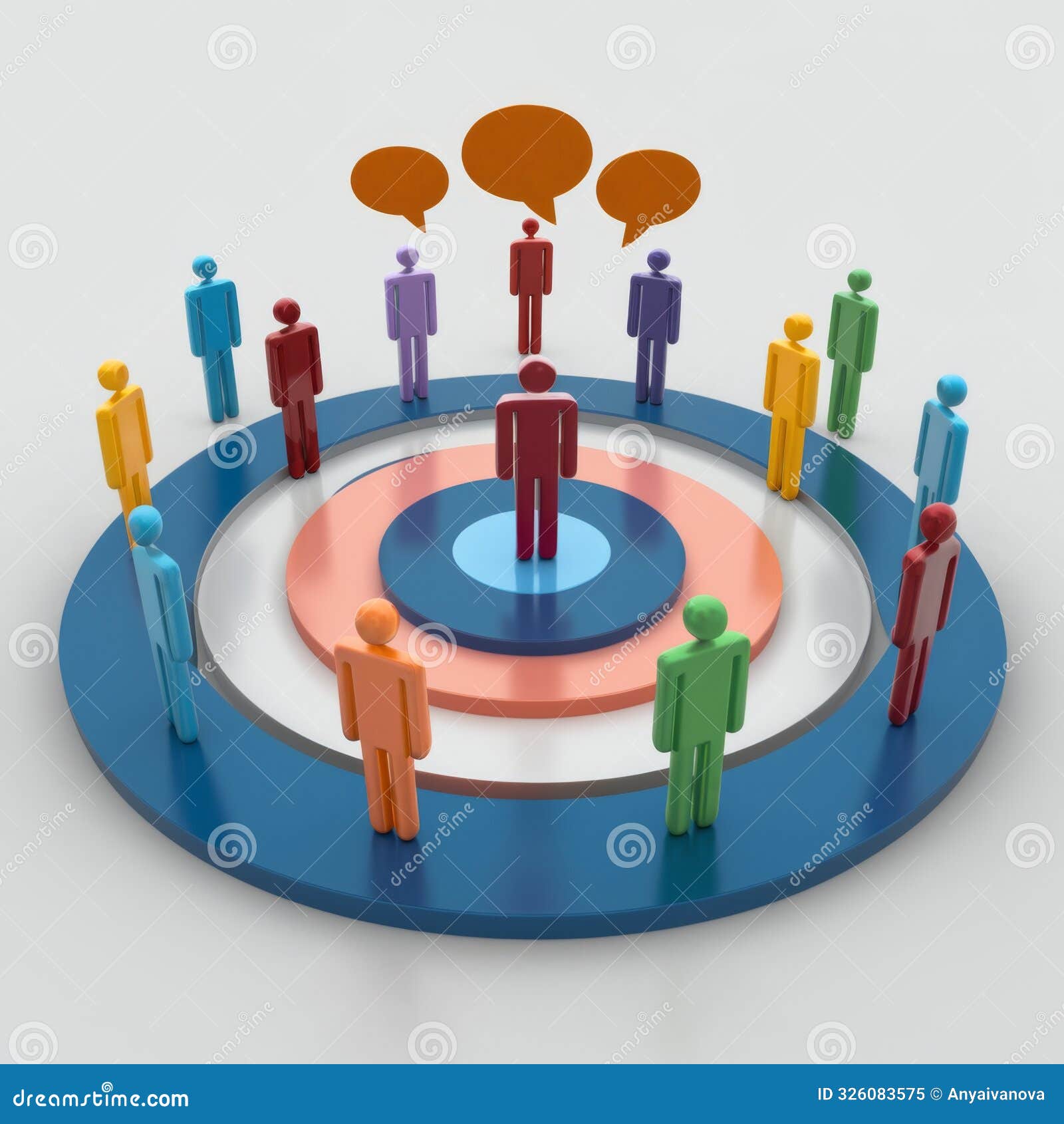 Colorful Team Collaboration Concept with Human Figures and Speech ...