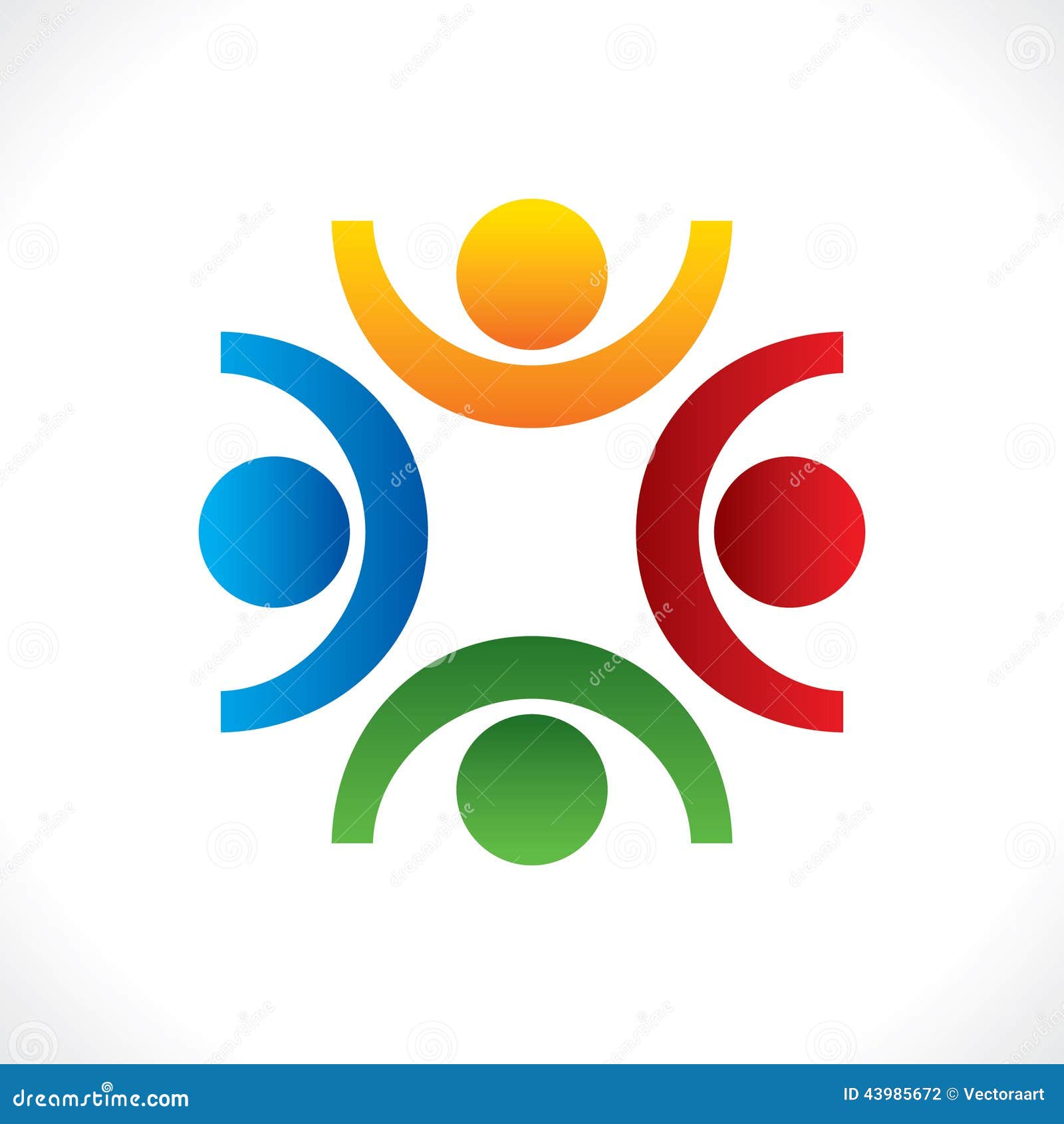 Colorful Teamwork Icon Concept Stock Vector - Illustration of network ...
