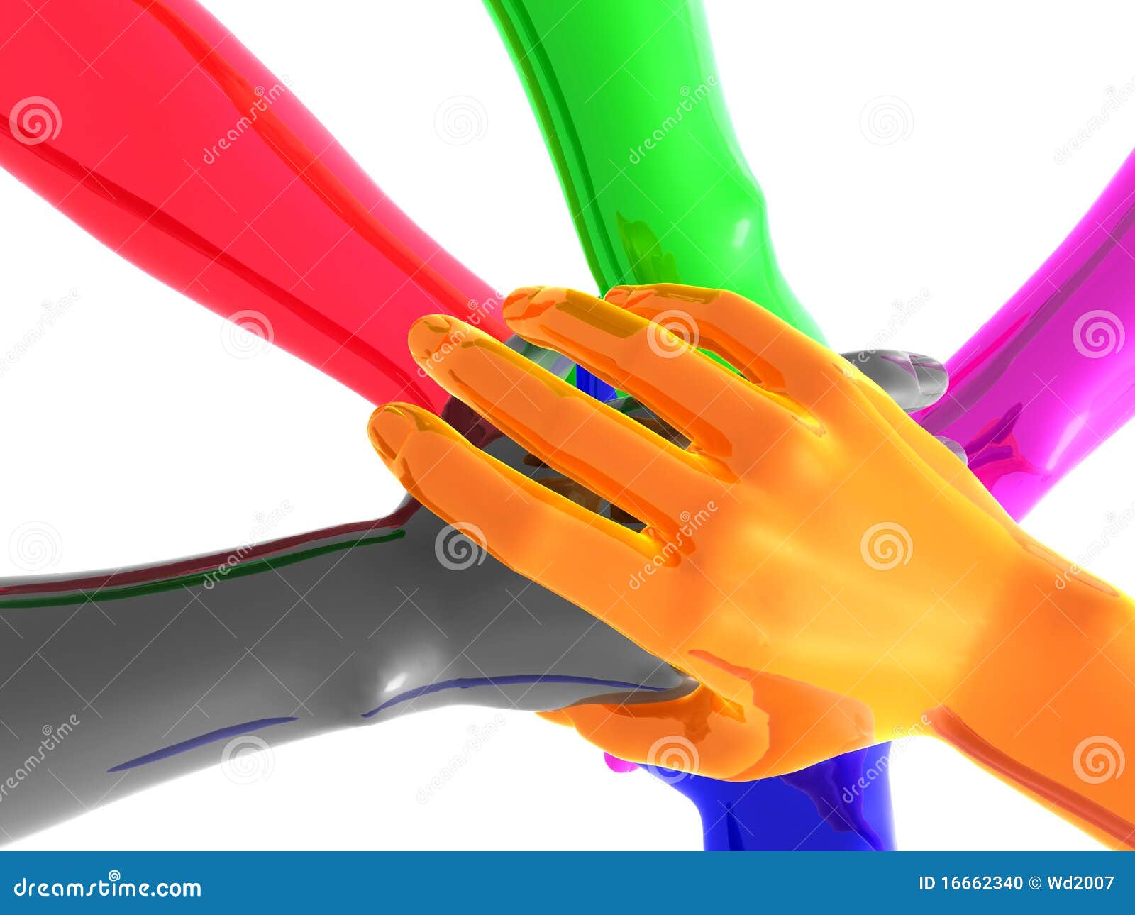 Colorful Teamwork Symbol 3d Arms Stock Illustration | CartoonDealer.com ...