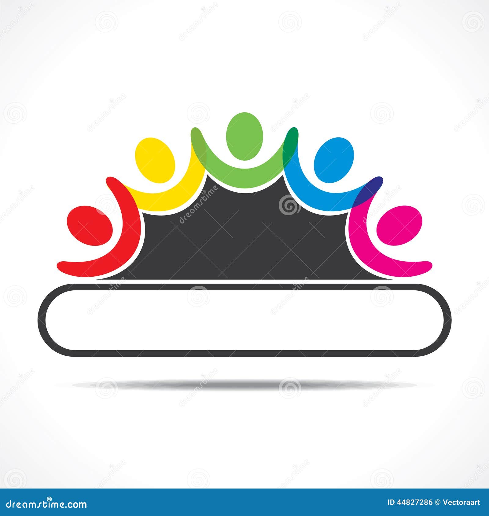 Colorful Teamwork or Unity with Blank Banner Stock Vector ...