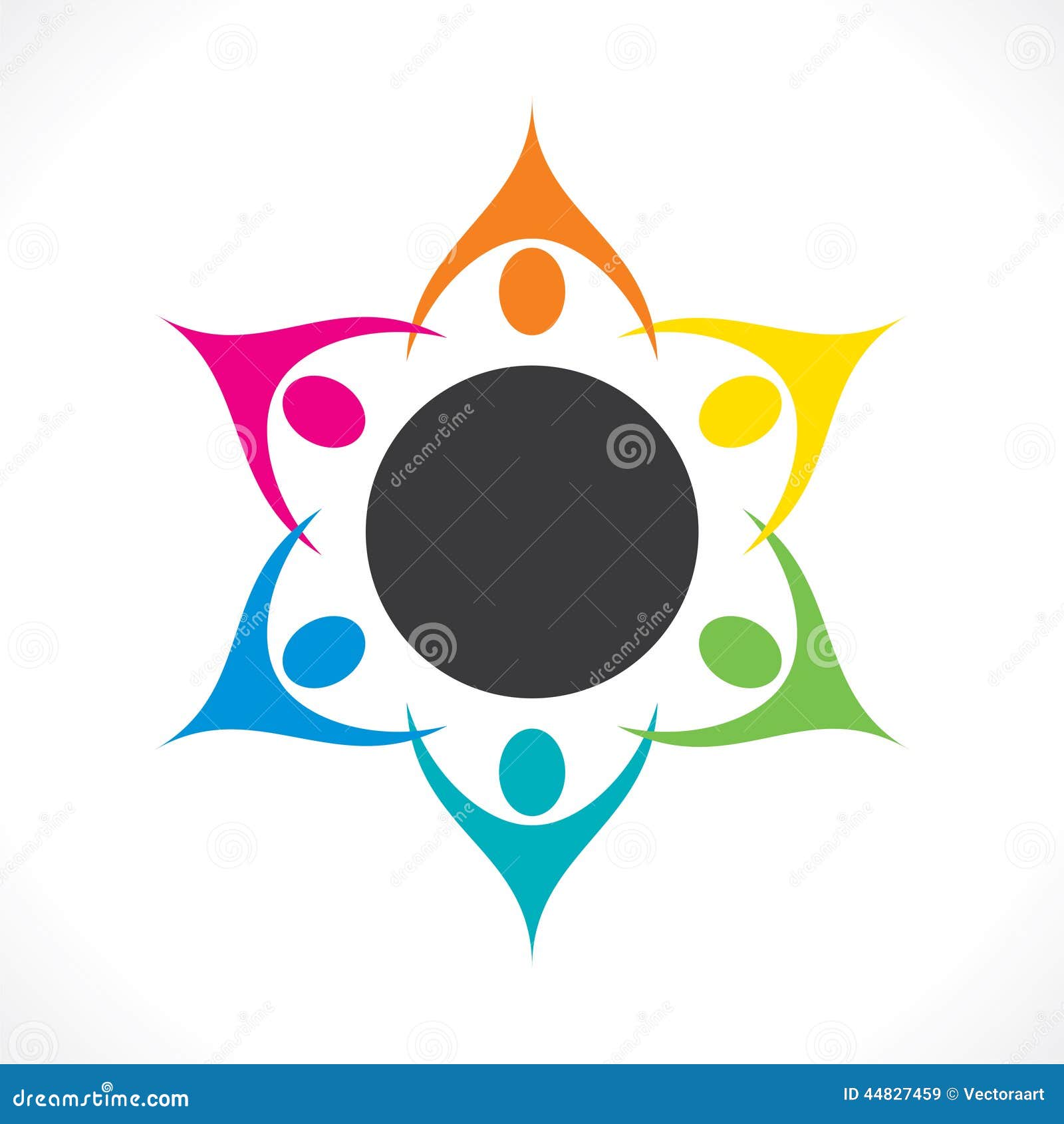 Colorful Teamwork or Unity Design Concept Stock Vector - Illustration ...