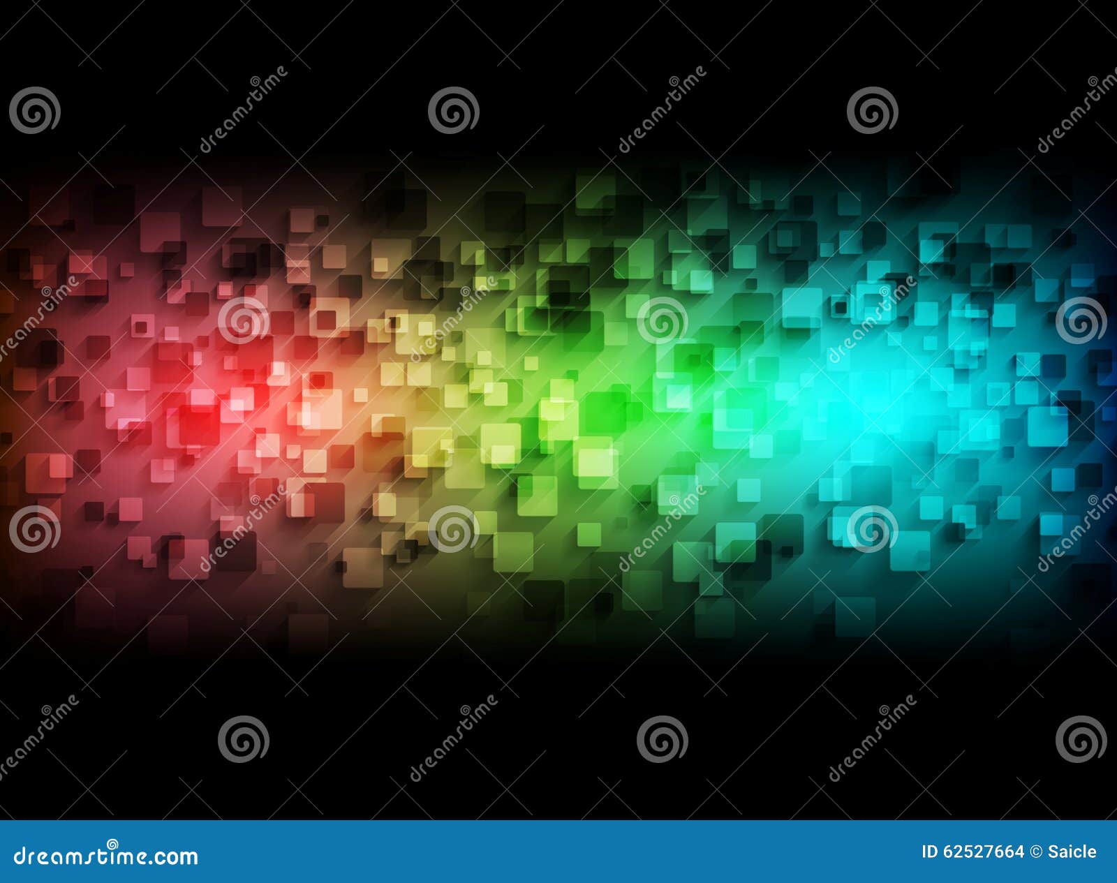 Colorful Tech Squares on Black Background Stock Vector - Illustration ...