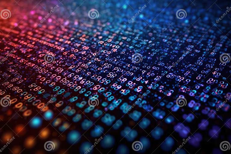 Colorful Technology Binary Matrix Code Abstract Wallpaper Patern Background Stock Illustration ...