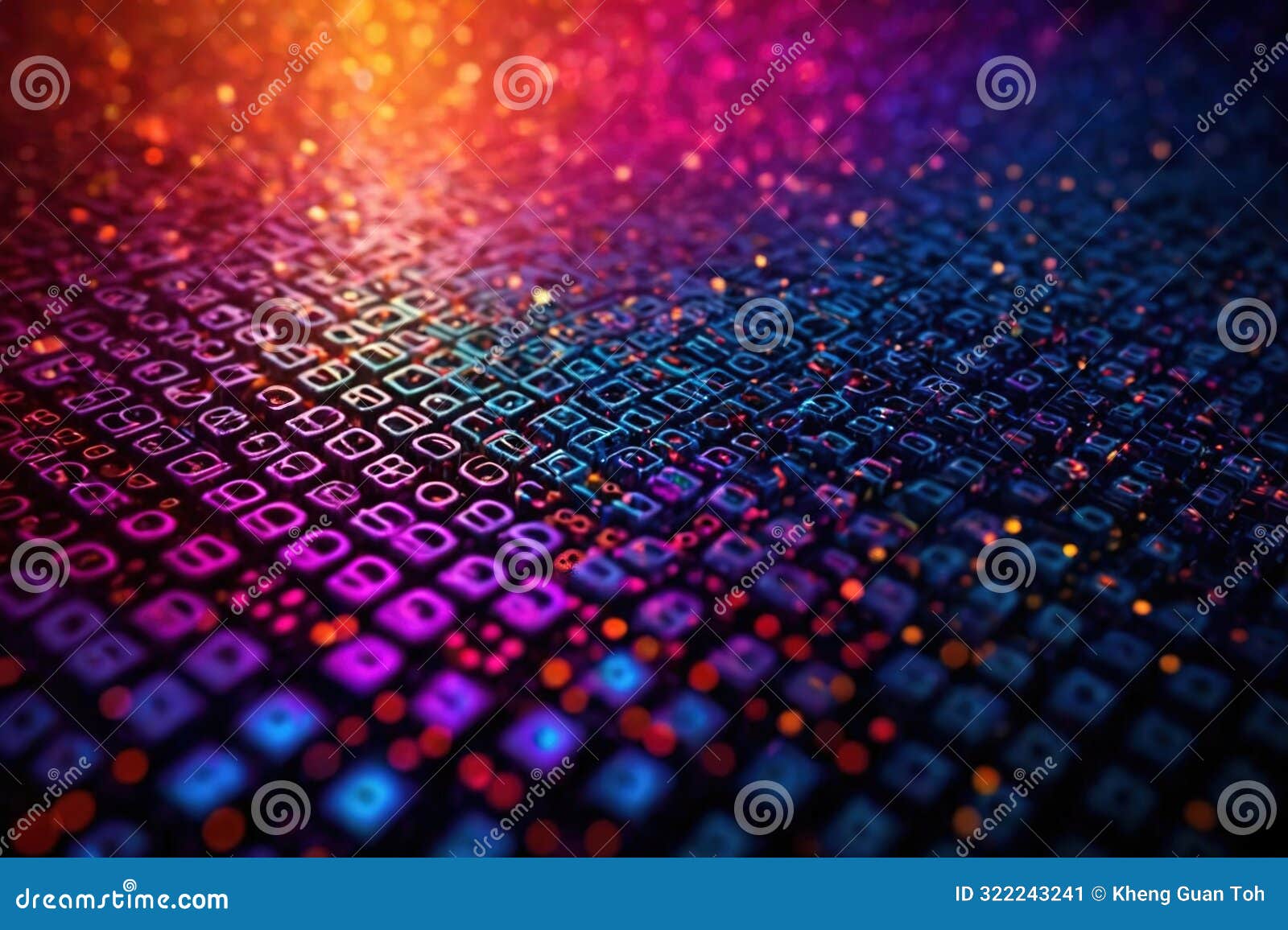 Colorful Technology Binary Matrix Code Abstract Wallpaper Patern Background Royalty Free Stock