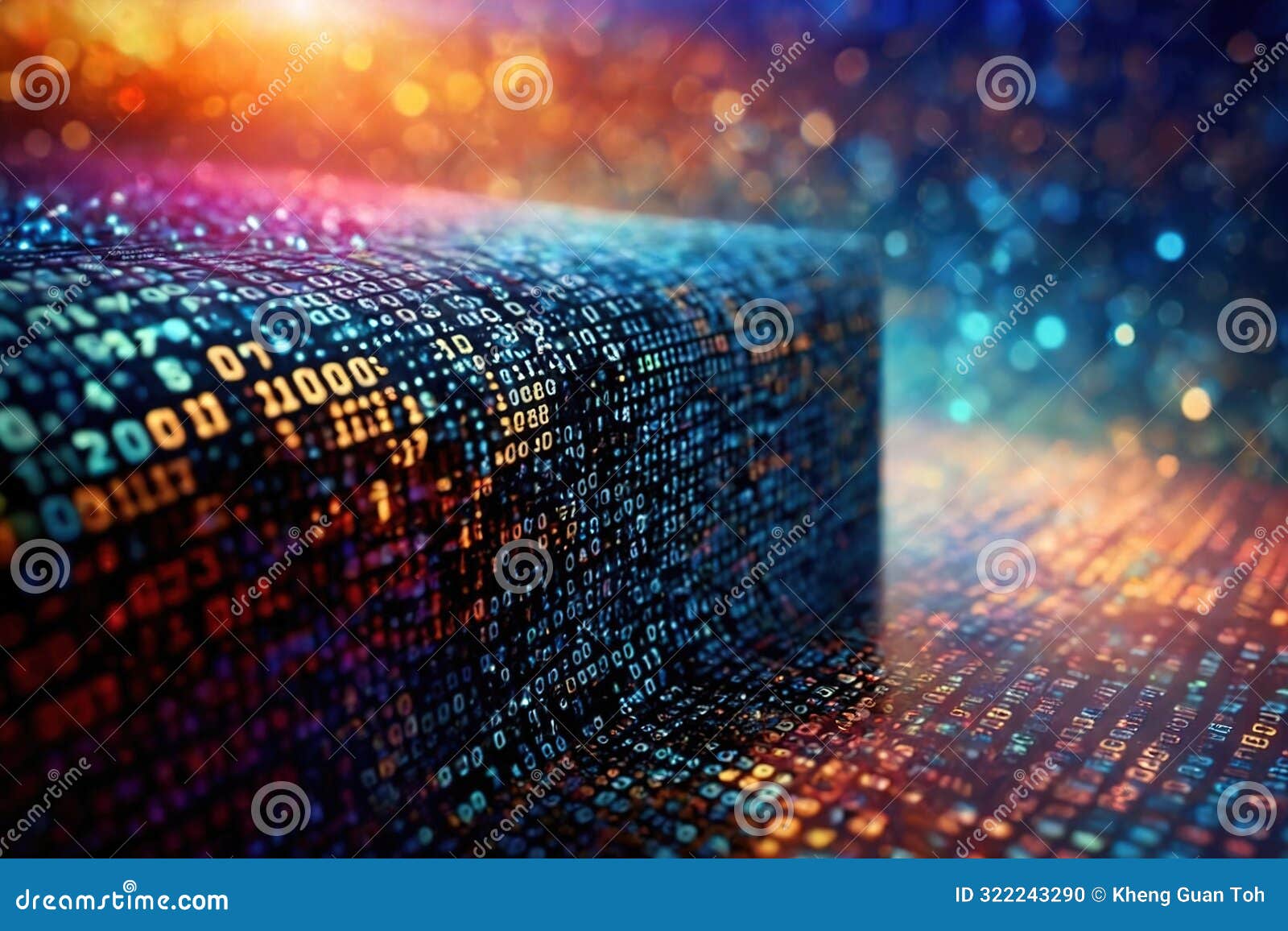 Colorful Technology Binary Matrix Code Abstract Wallpaper Patern Background Stock Illustration ...