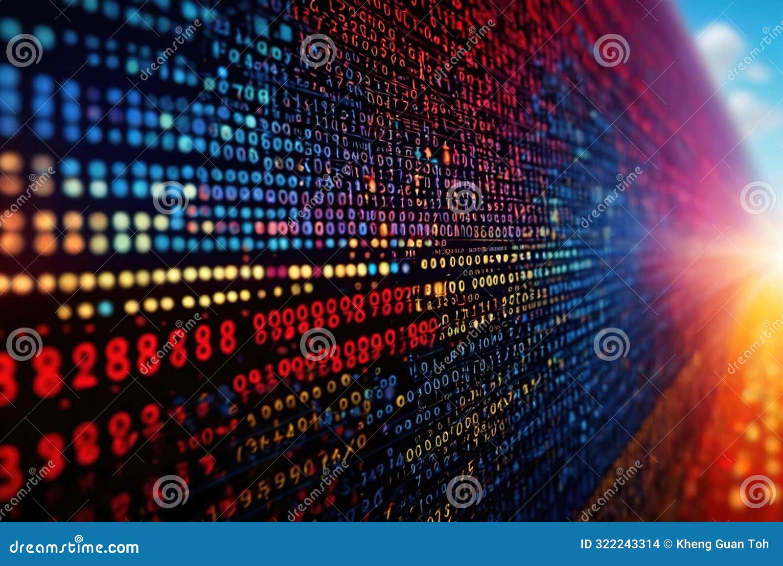 Colorful Technology Binary Matrix Code Abstract Wallpaper Patern