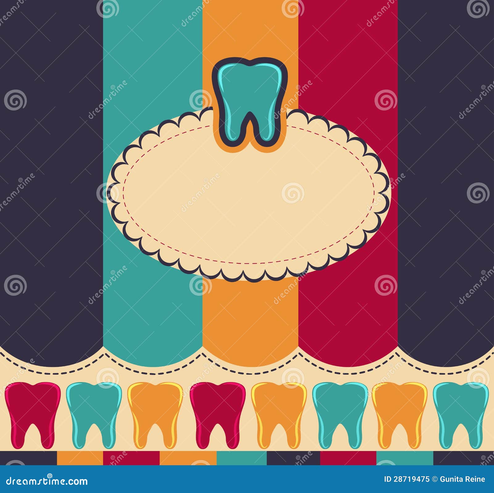 Colorful teeth stock vector. Illustration of clinic, artwork - 28719475
