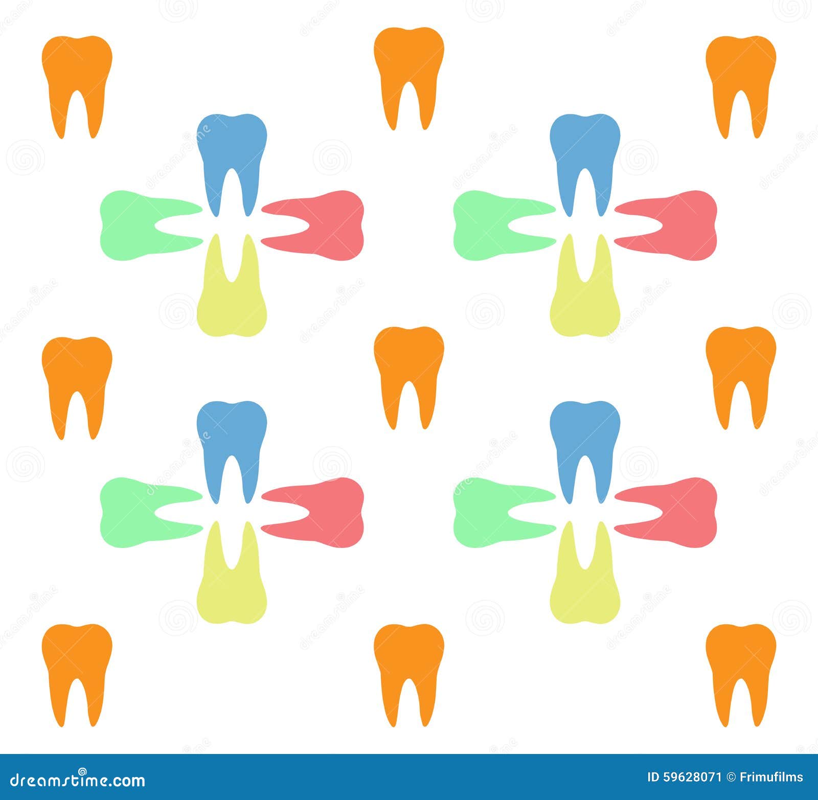 Colorful teeth pattern stock vector. Illustration of modern - 59628071
