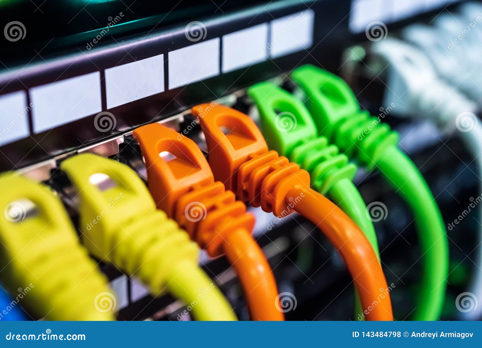 Colorful Telecommunication Colorful Ethernet Cables Connected To the ...