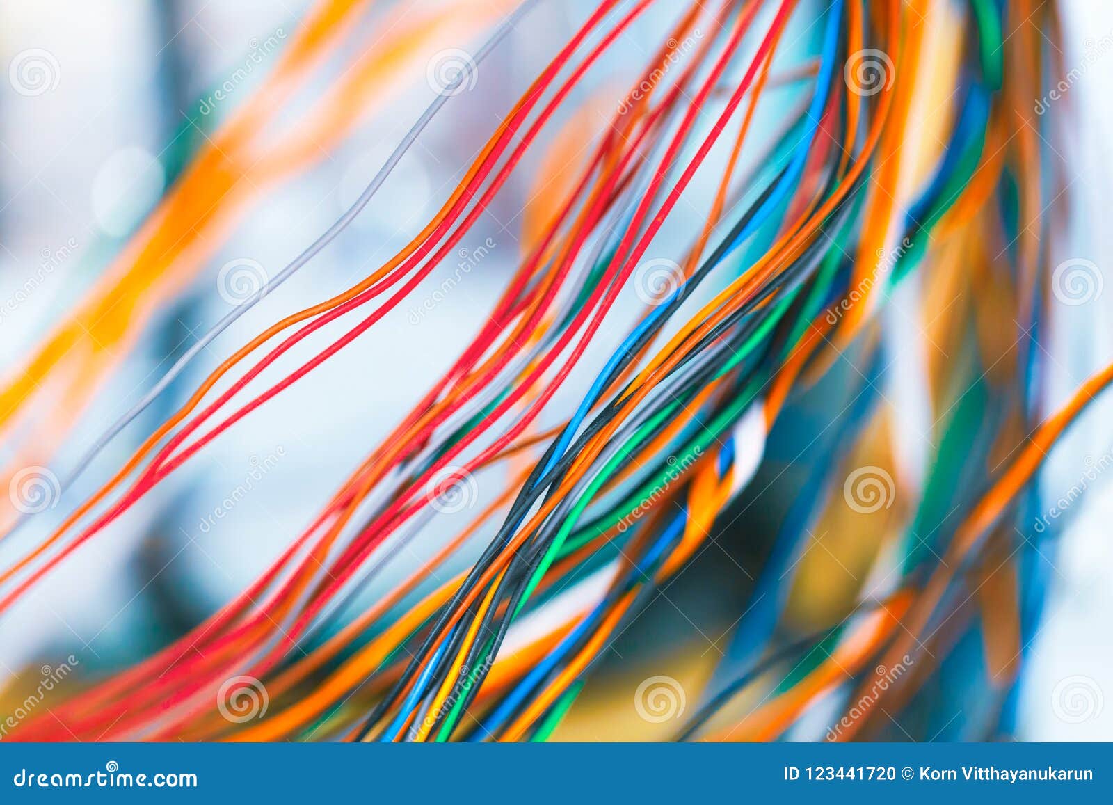 Colorful Telephone Cable Line Communication Stock Photo - Image of plug ...