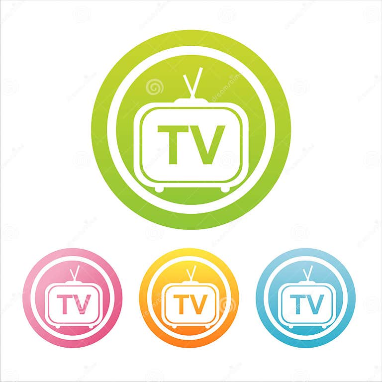 Colorful televisions signs stock vector. Illustration of electronics ...