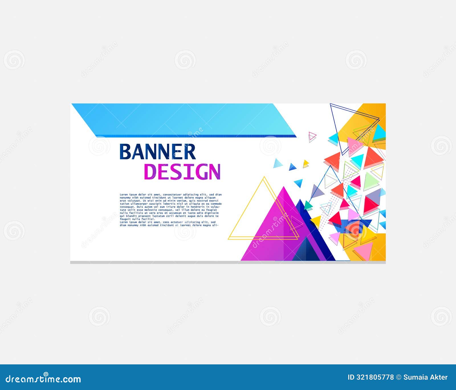 Colorful Template Banner with Gradient Color Stock Illustration ...