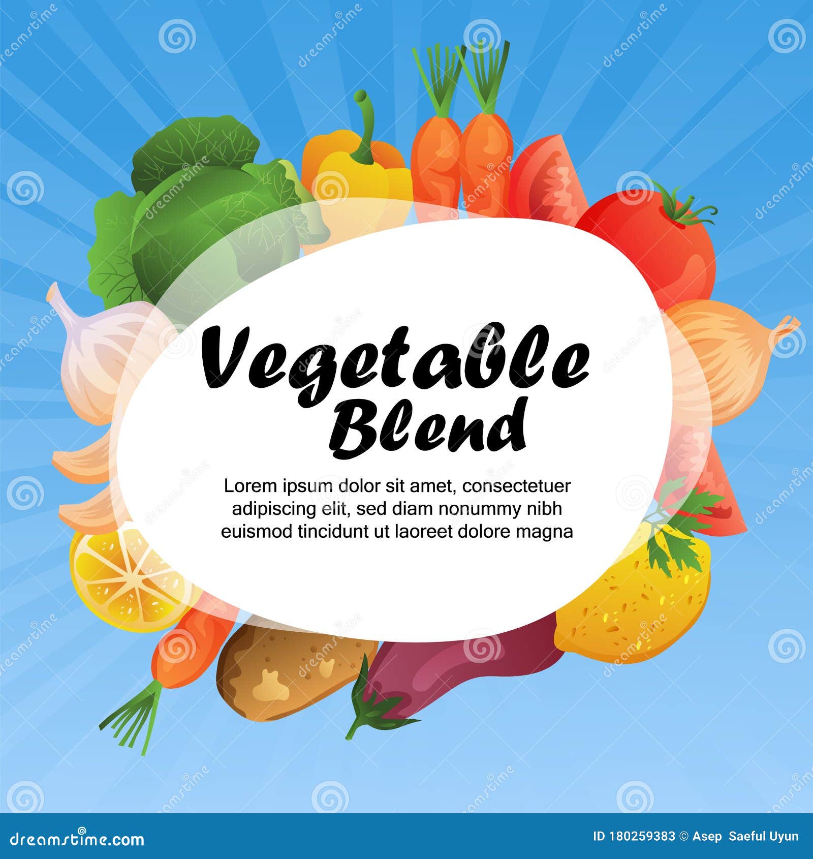 Colorful Template Vector Vegetable Theme Stock Vector - Illustration of ...