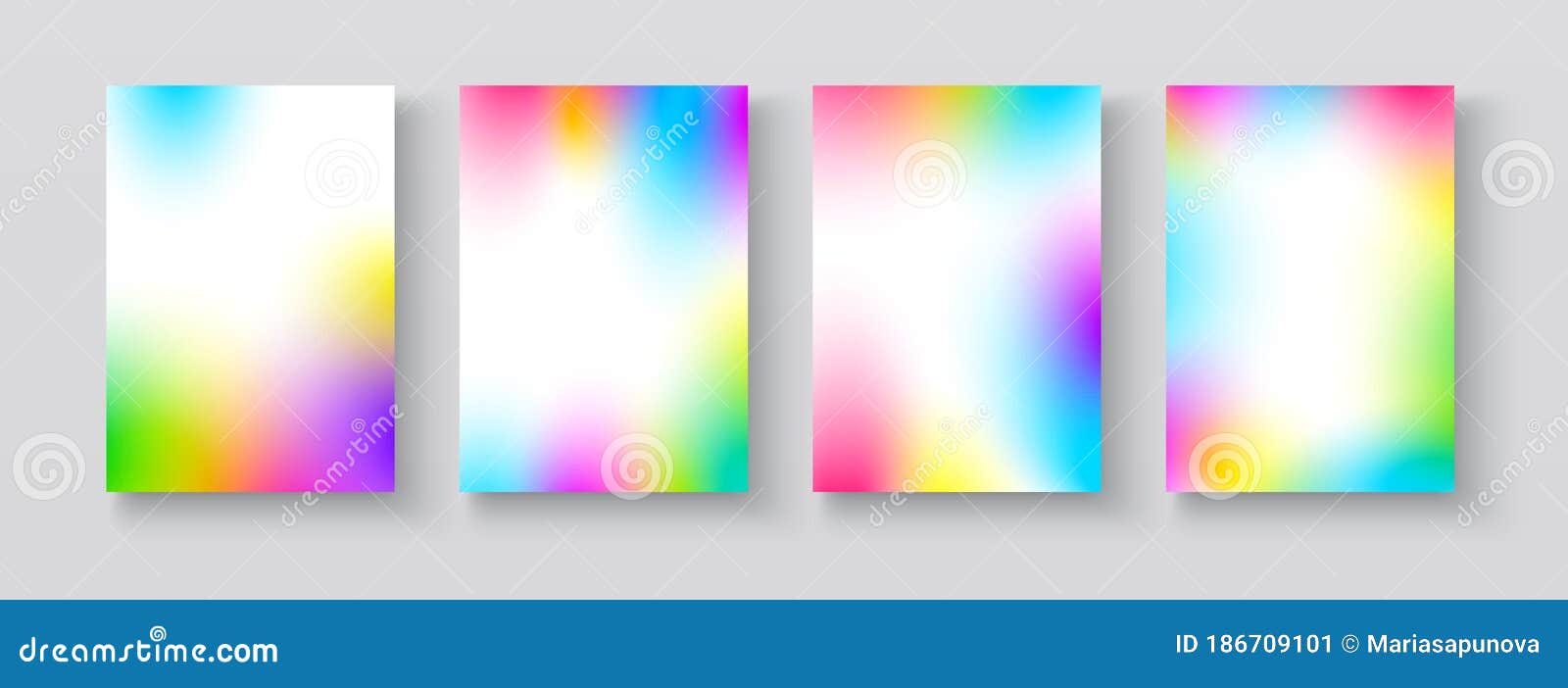 Colorful A4 Templates with Abstract Blurred Elements and Gradient ...