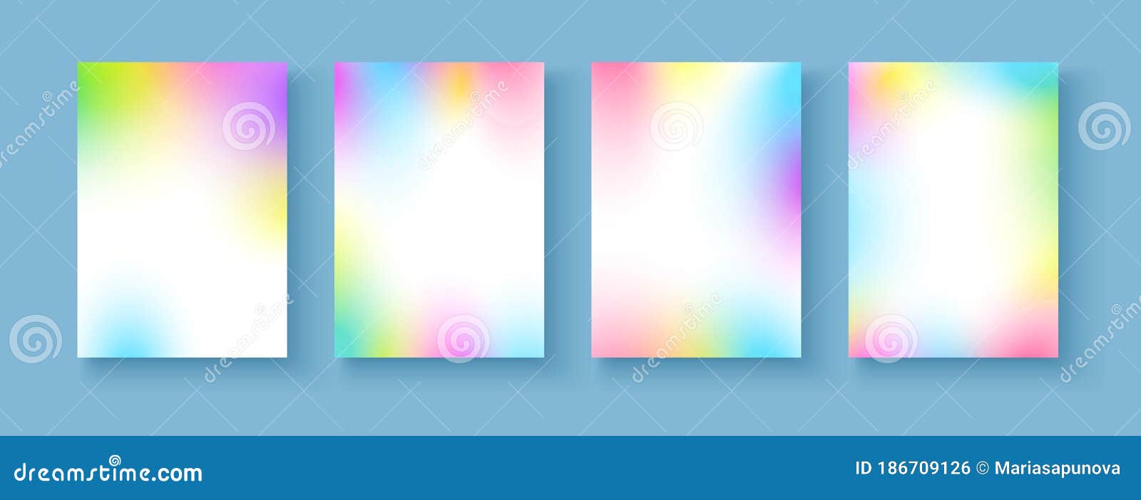 Colorful A4 Templates with Abstract Blurred Elements and Gradient ...