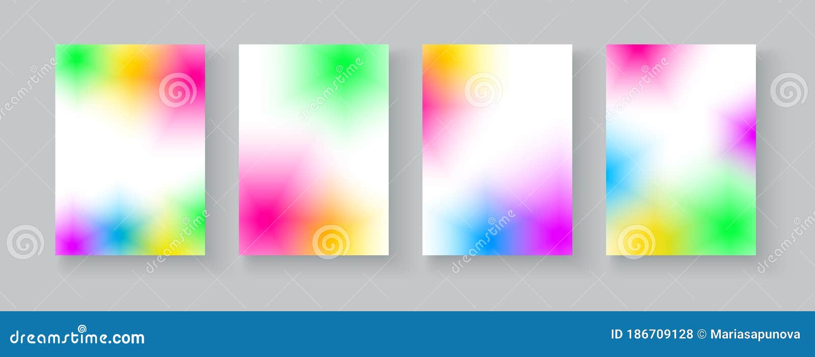 Colorful A4 Templates with Abstract Blurred Elements and Gradient ...