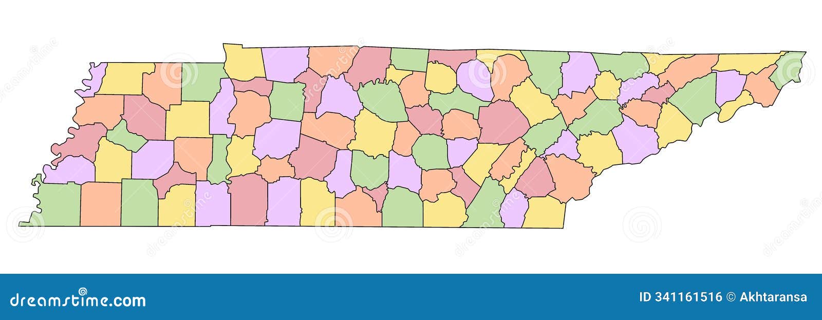 Colorful Tennessee Political Map With Clearly Labeled, Separated Layers ...