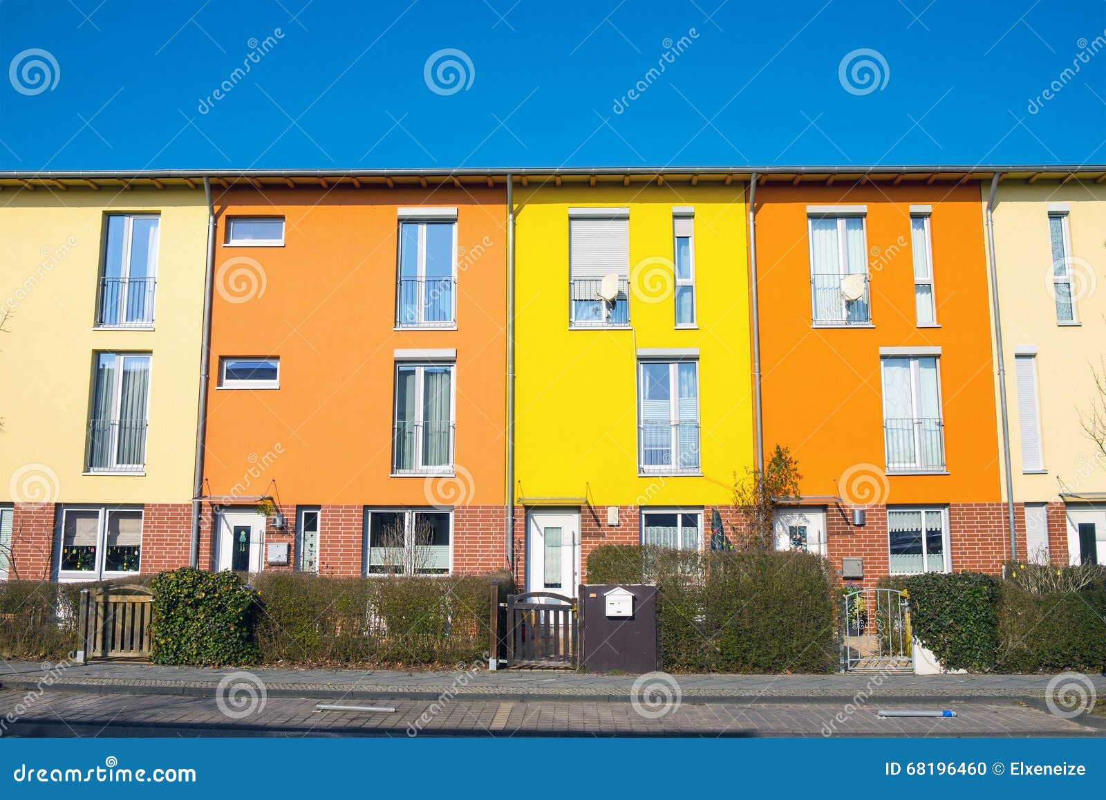 Colorful Terraced Housing in Berlin Stock Photo - Image of estate ...
