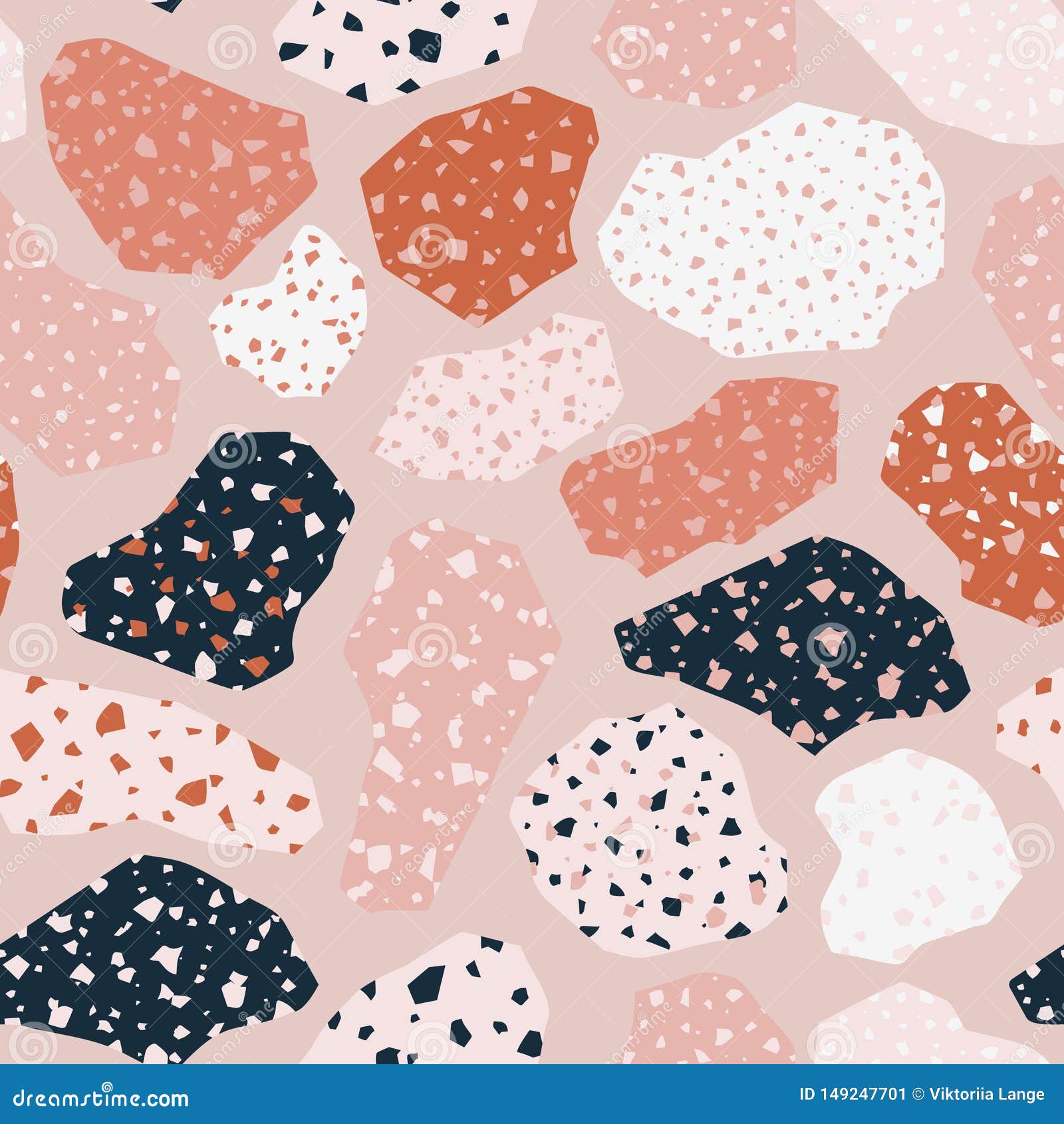 Colorful Terrazzo Seamless Pattern. Stock Vector - Illustration of ...