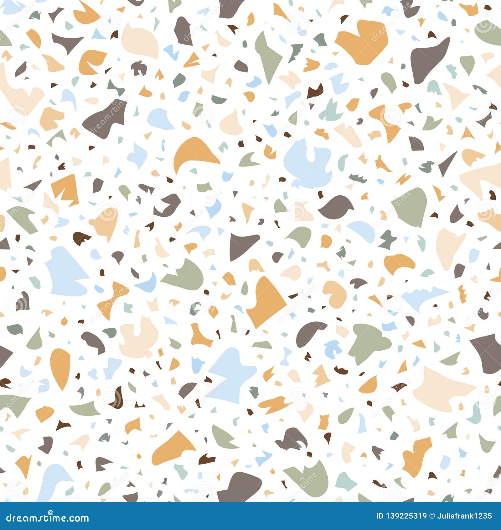 Colorful Terrazzo Vector Repeat Pattern on White. Stock Vector ...