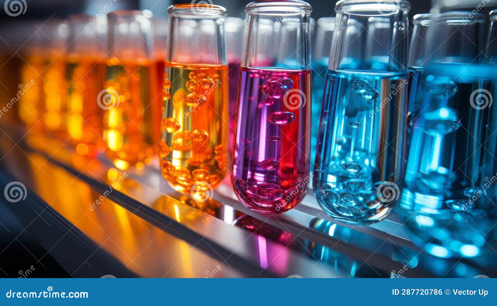 Colorful Test Tube in Rack Idea for Science Theme Back. Generative AI ...