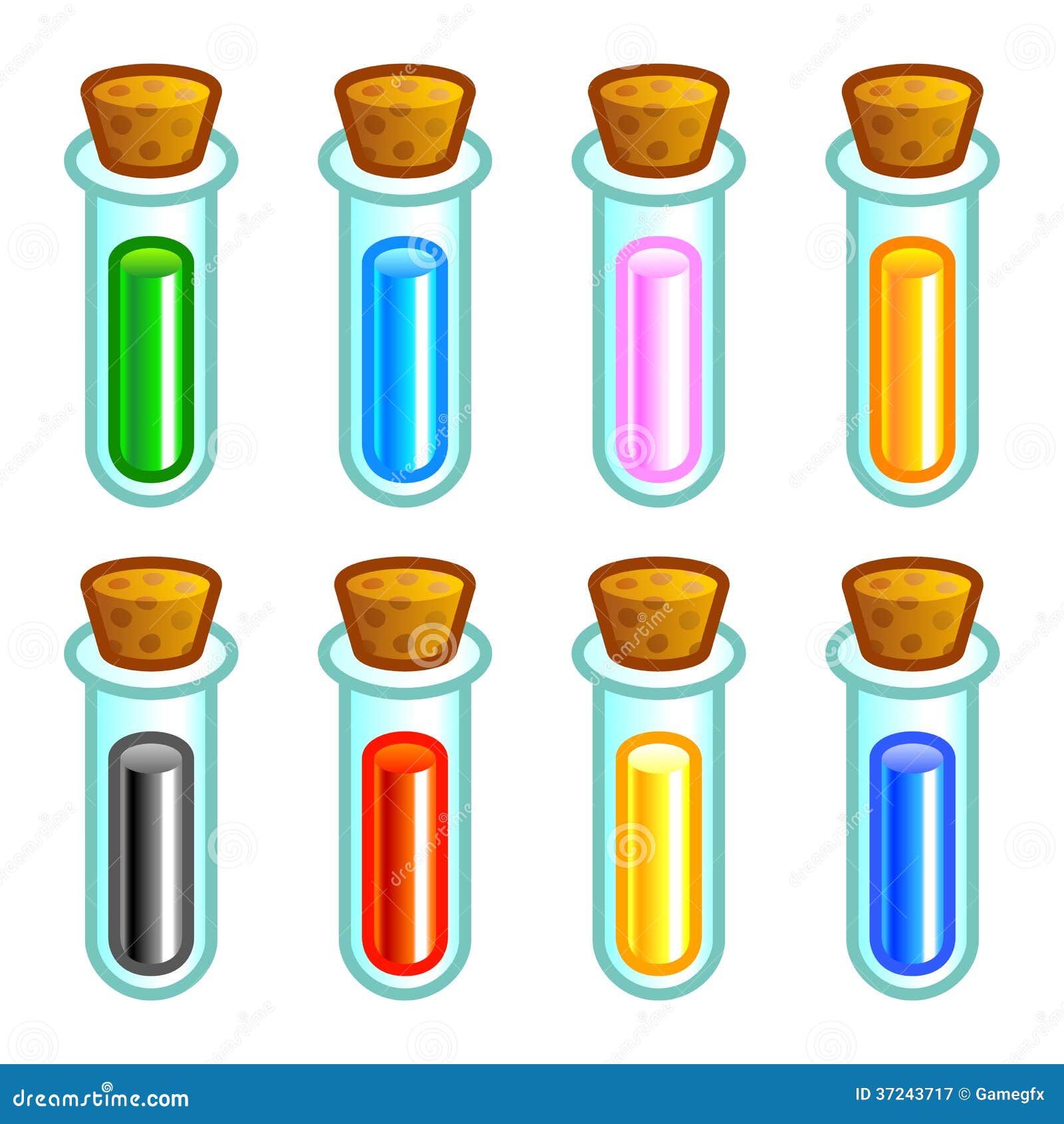 Colorful test tubes stock illustration. Illustration of green - 37243717