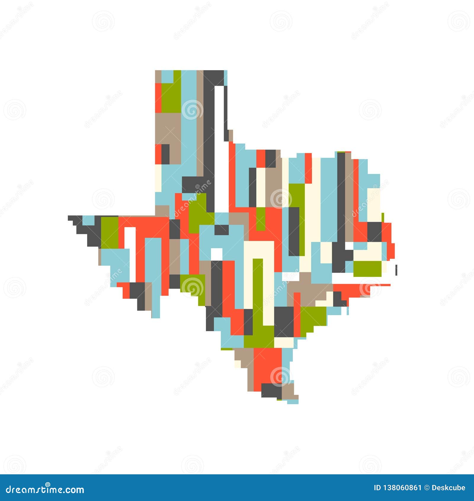 Colorful Texas Political Map With Clearly Labeled, Separated Layers ...
