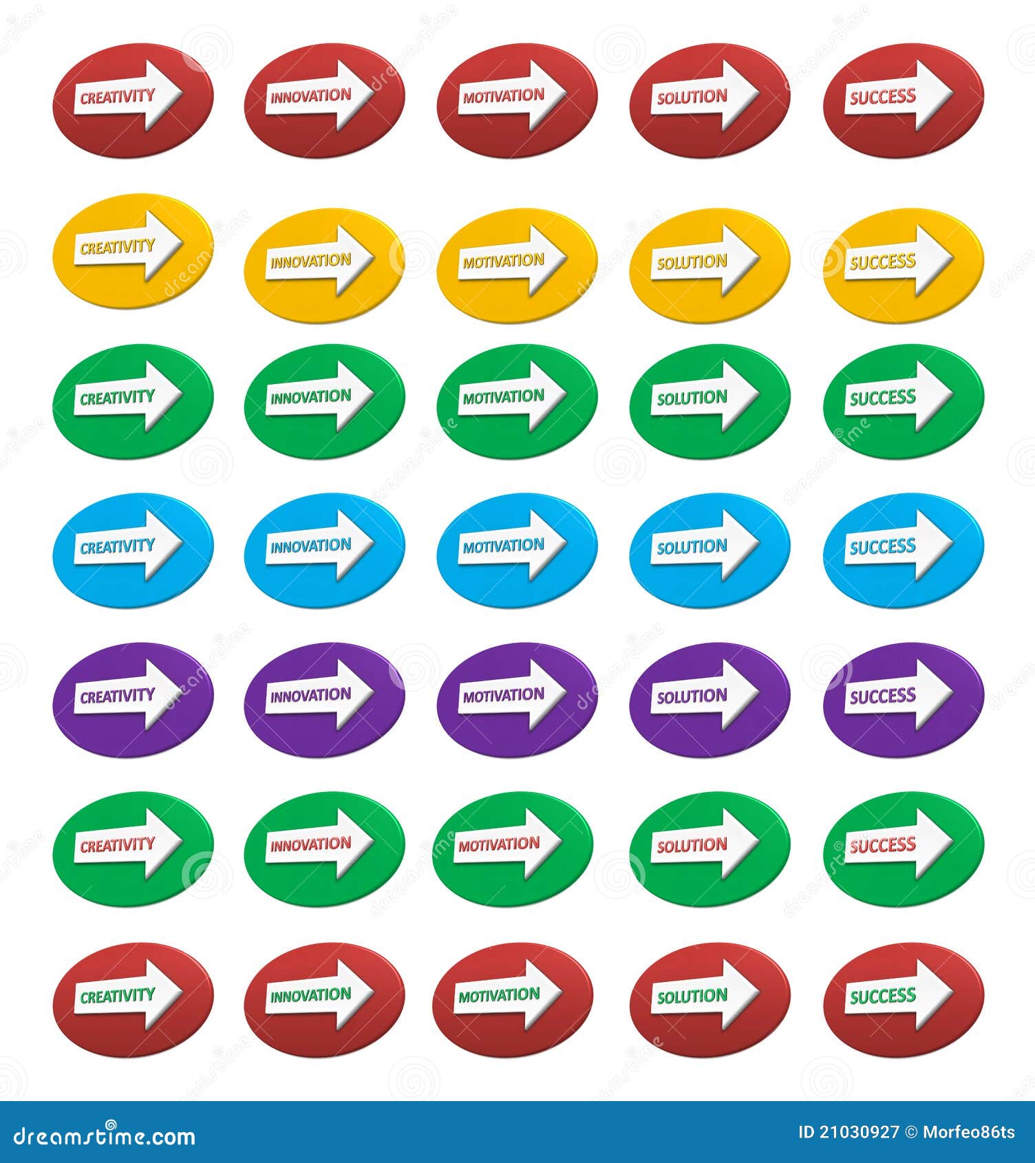 Colorful text arrows icons stock illustration. Illustration of ...