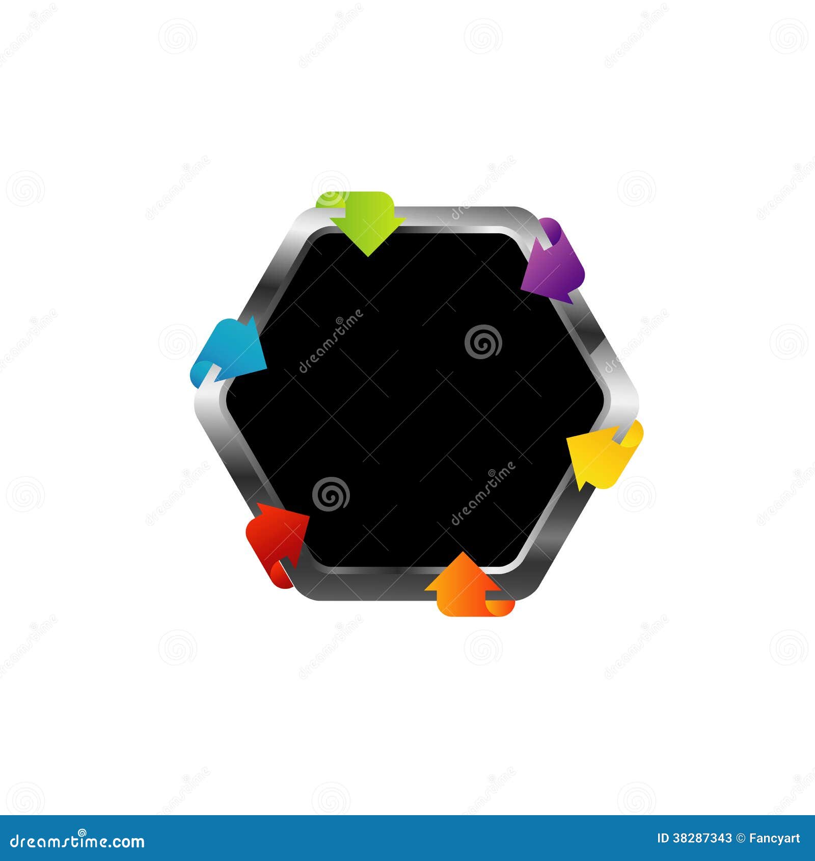 Colorful Text Box with Arrows Stock Vector - Illustration of hexagon ...