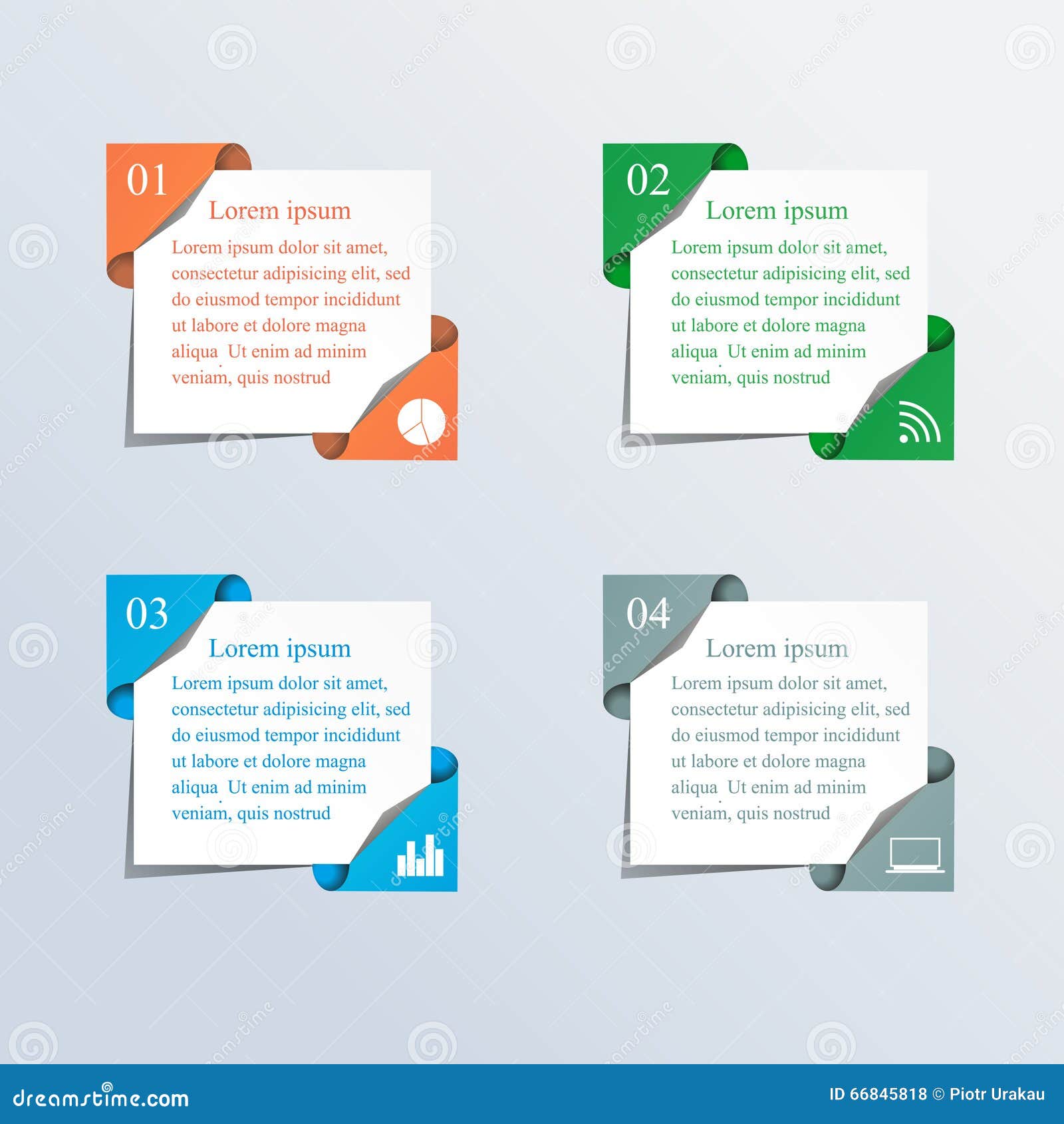 Colorful text boxes stock vector. Illustration of number - 66845818