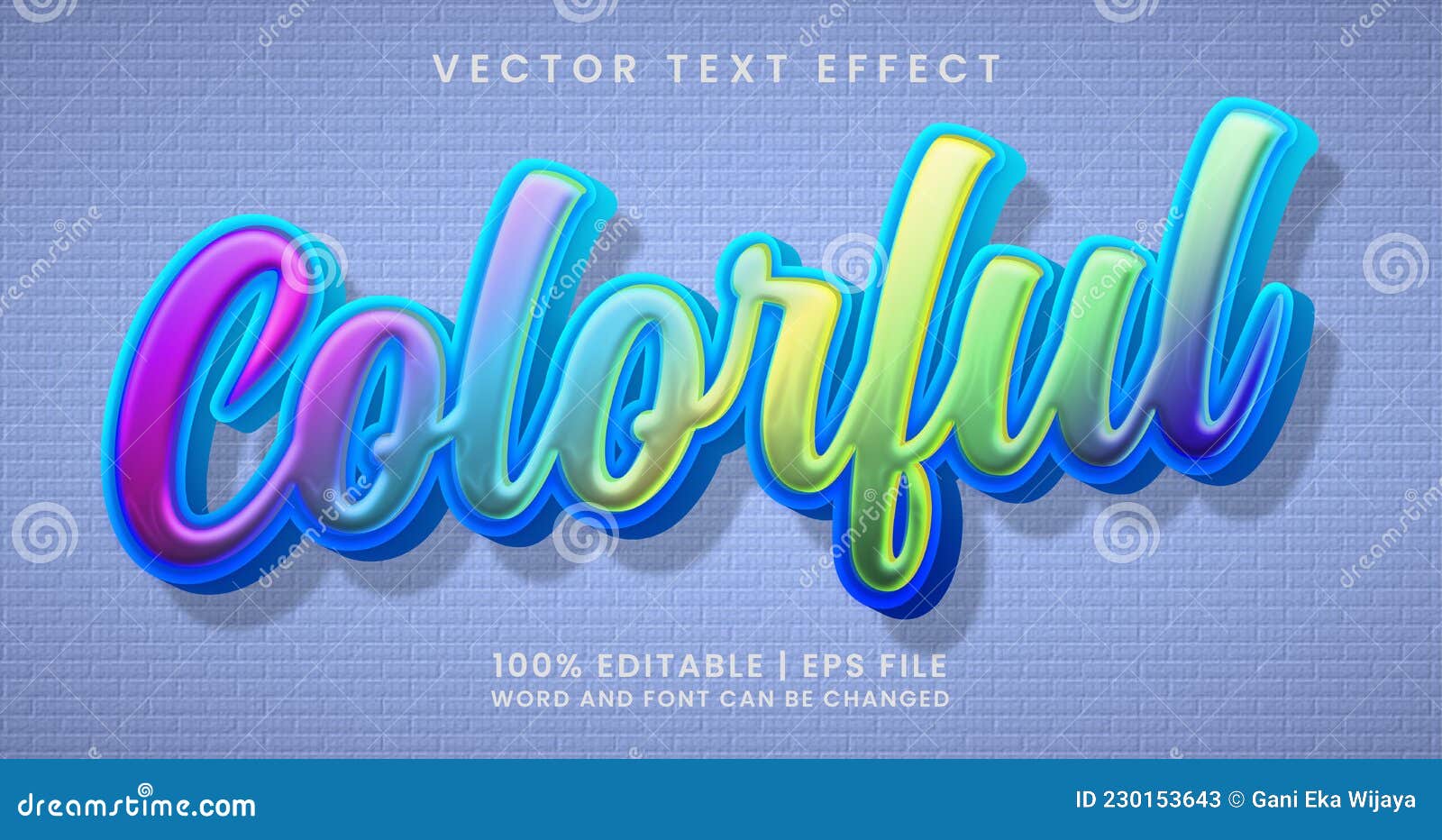 Colorful text effect style stock vector. Illustration of rainbow ...