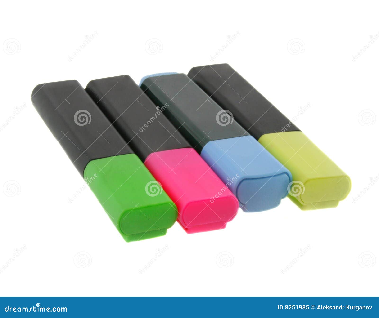 Colorful Text Markers Isolated on White Stock Image - Image of blue ...