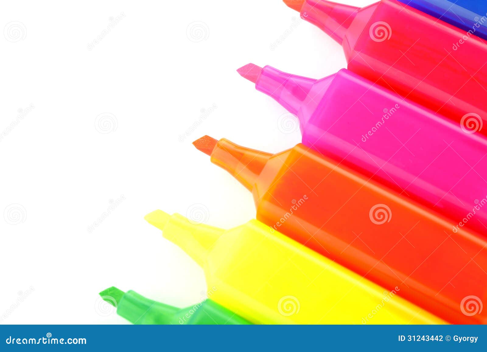 Colorful Text Markers Isolated on White Stock Photo - Image of white ...