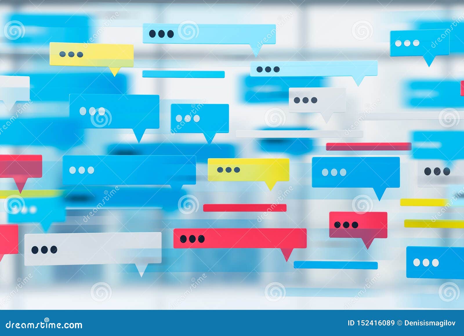 Colorful Text Message Templates on Blurred Stock Illustration ...