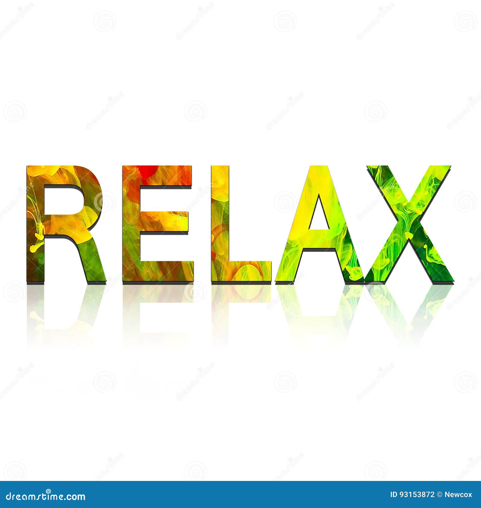 Colorful Text RELAX stock photo. Image of motivational - 93153872