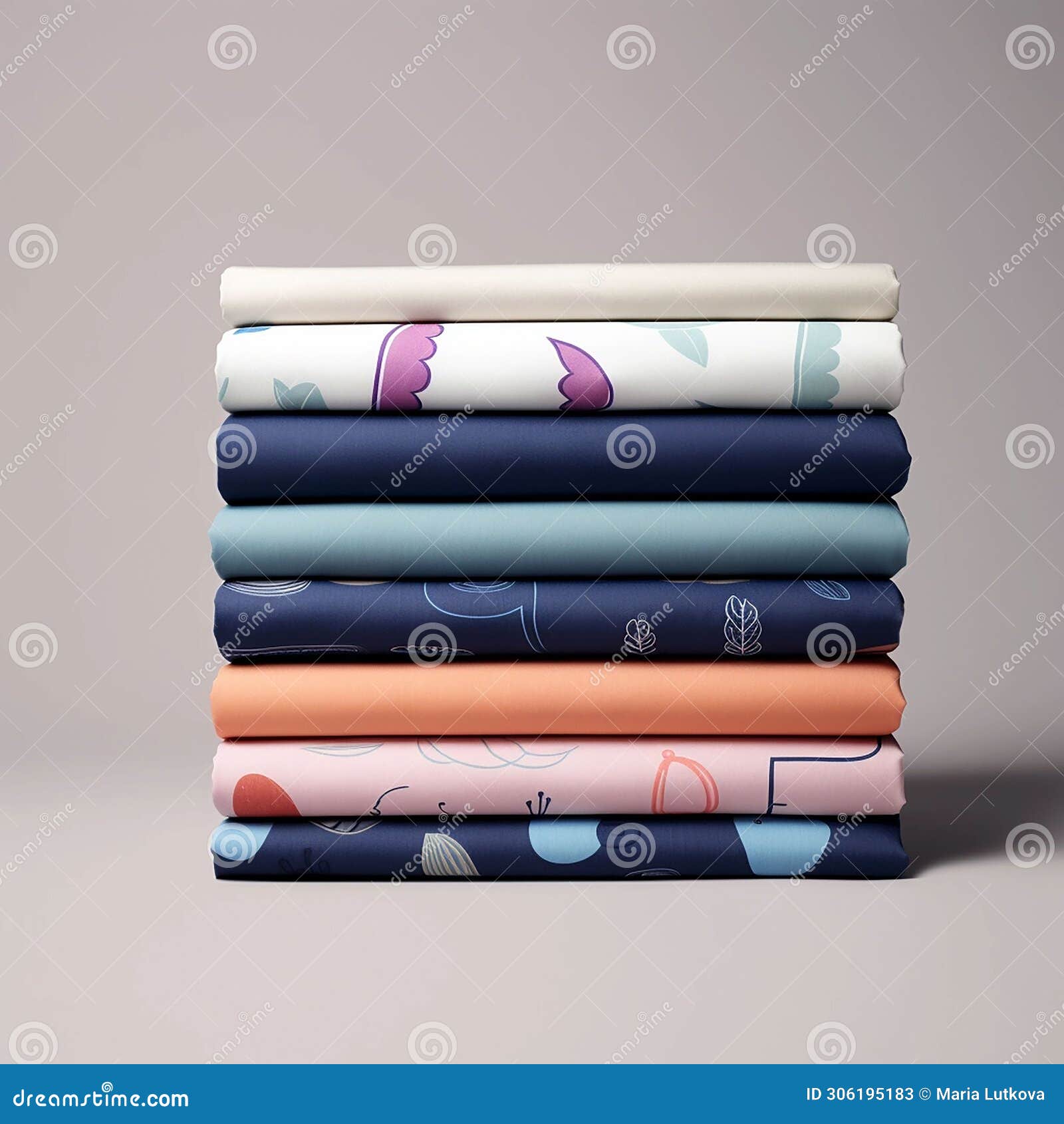Colorful Textile Fabric Stack Mockup Stock Illustration - Illustration ...