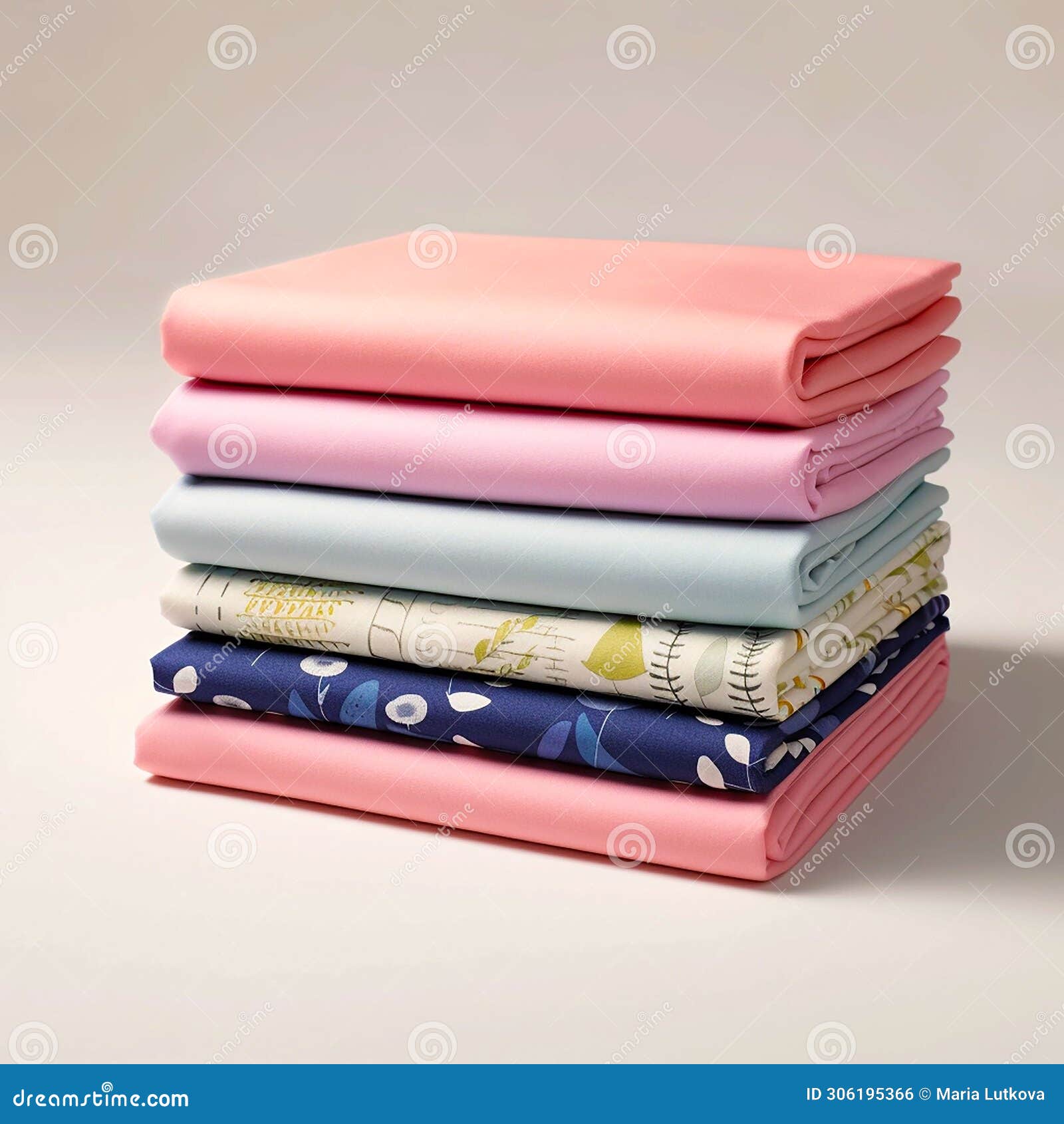 Colorful Textile Fabric Stack Mockup Stock Illustration - Illustration ...