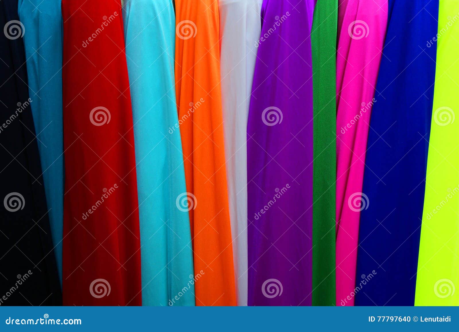 Colorful textiles stock photo. Image of selling, soft - 77797640
