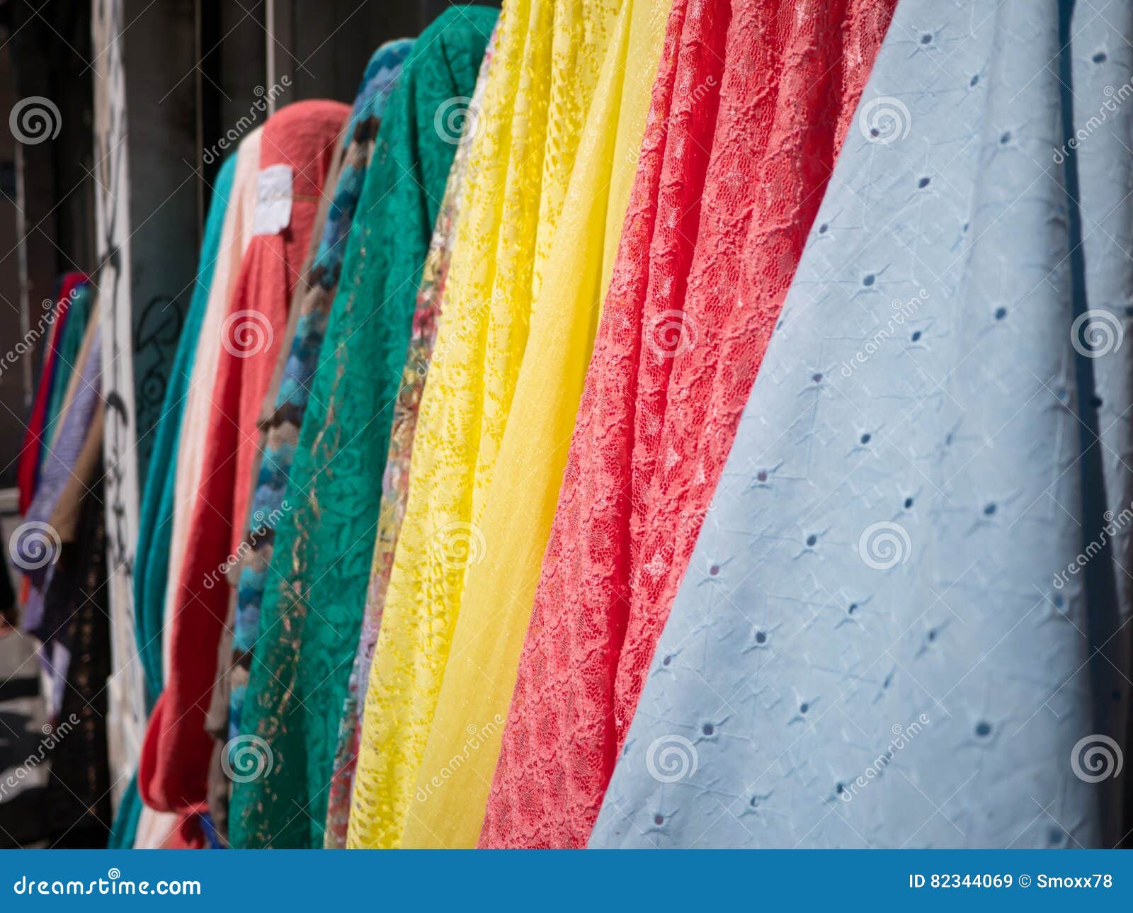 Colorful textiles stock image. Image of fabric, texture - 82344069