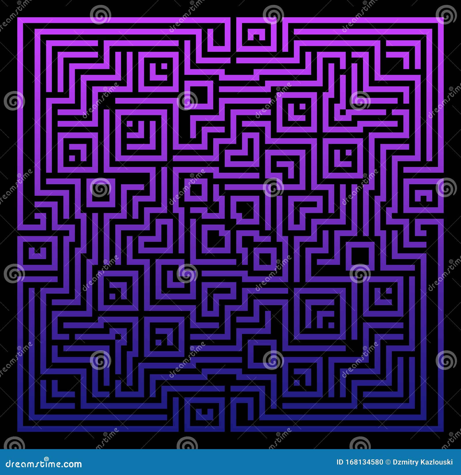 Texture of Labyrinth on a Black Background Stock Illustration ...