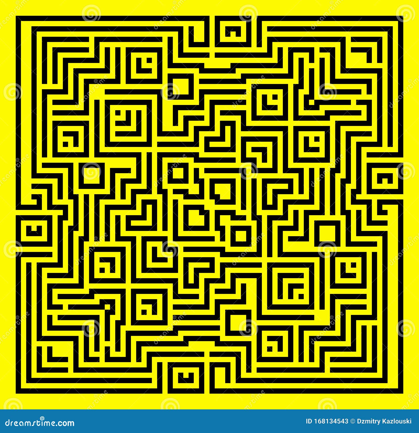 Texture of Labyrinth on a Yellow Background Stock Illustration ...