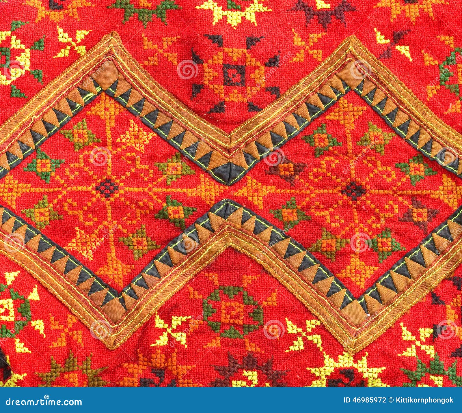 Colorful Thai Fabric Pattern. Stock Photo - Image of native, handwork ...